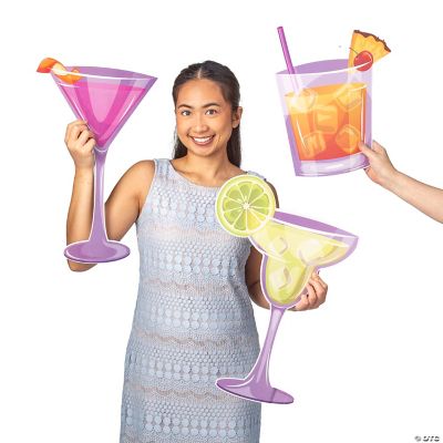 7 1/2" – 15 1/4" Large Cocktail Party Cardboard Photo Booth Props – 6 ...