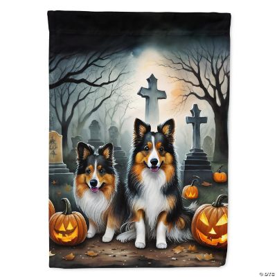 Sheltie Spooky Halloween House Flag | Oriental Trading