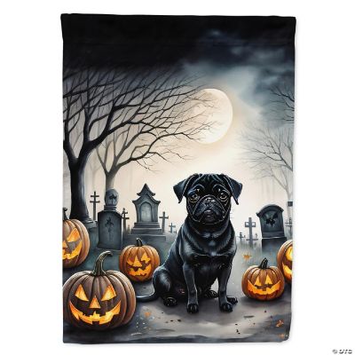 Black Pug Spooky Halloween Garden Flag