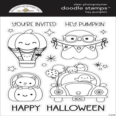 Doodlebug Clear Doodle Stamps-Hey Pumpkin