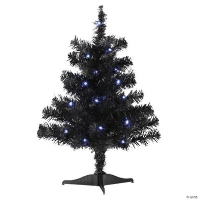 Old World Christmas Mini Artificial Pre-lit Black Tree for Small Spaces ...