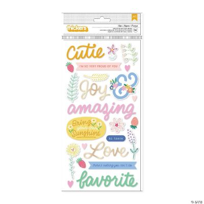 American Crafts Hello Little Girl Thickers Stickers 50/Pkg-Phrase, Gold ...