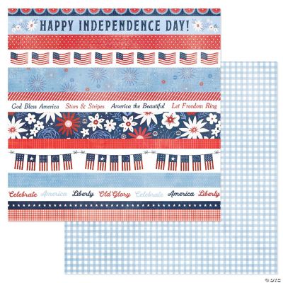 Flags And Frills Double-Sided Cardstock 12"X12"-Independence | Oriental ...