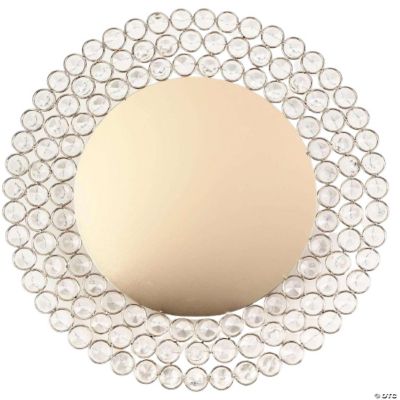 14" Gold Metal Charger Plate with Crystal Beads for Weddings & Events