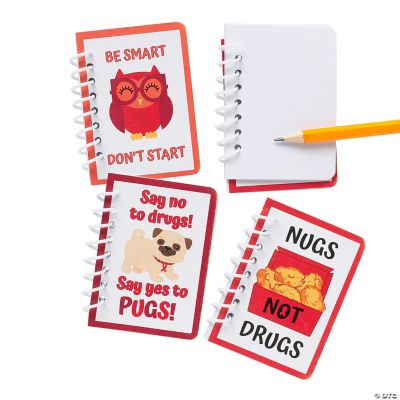 2 1/2" x 3 1/2" Mini Red Ribbon Week Paper Spiral Notebooks - 24 Pc.