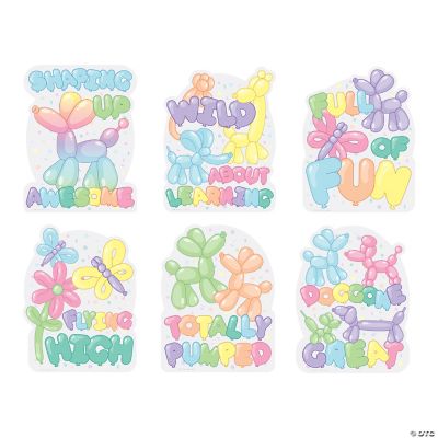 16" x 20 3/4" Balloon Dog Themed Cardstock Classroom Poster Set - 6 Pc ...