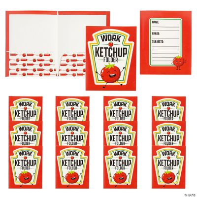 9 1/2" x 12" Classroom Work Ketchup Cardstock Pocket Folders – 12 Pc ...