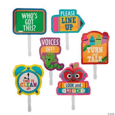 Classroom Management Multicolor Cardstock Hand Signs – 6 Pc. | Oriental ...