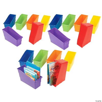 3 1/2" x 10 1/2" Bulk 18 Pc. Colorful Classroom Storage Plastic Book ...