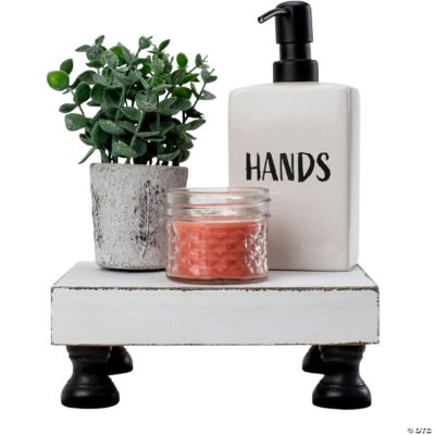 Farmhouse Decorative Wood Riser Pedestal Stand for Kitchen or Bathroom ...
