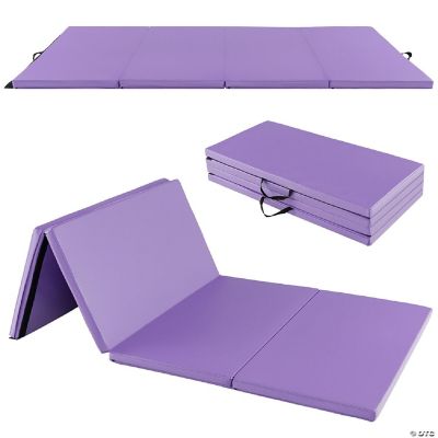 8' x 4' x 2'' Folding Gymnastics Mat Tumbling Exercise PU Leather Cover ...