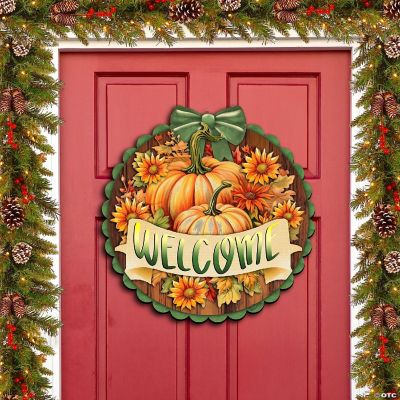Holiday Welcome Sign Wooden Door Décor Hanging Decoration Welcome G ...