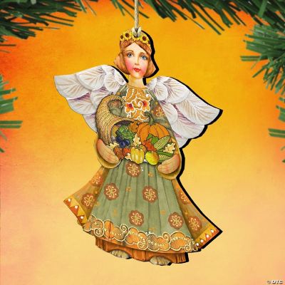 Fall Angel Wooden Ornament by G. DeBrekht - Thanksgiving Halloween ...