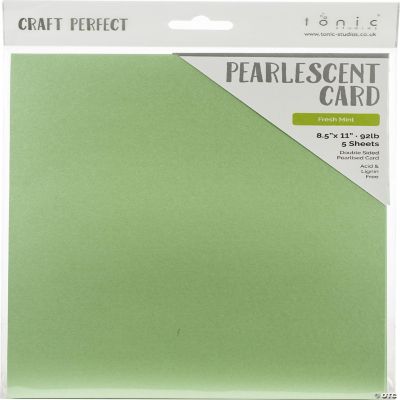 Craft Perfect Pearlescent Cardstock 8.5"X11" 5/Pkg-Fresh Mint