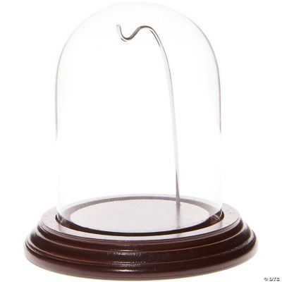 Plymor 3" x 4" Watch Glass Display Dome Cloche (Dark Mahogany Veneer ...