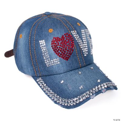 Bling Studs Love Heart Baseball Cap Stylish Embellished Hat
