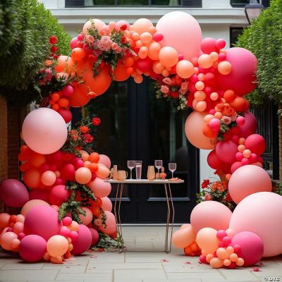 Pink and Rose Red Balloons Garland Double Stuffed Baby Pink Balloons ...
