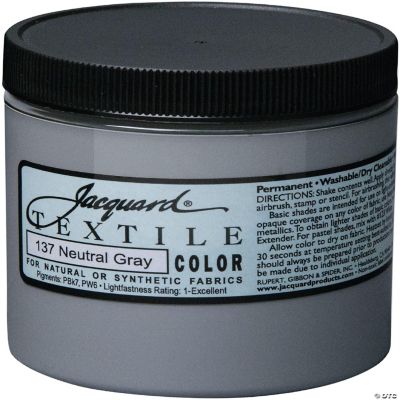 Jacquard Textile Color Fabric Paint 8oz-Neutral Grey | Oriental Trading