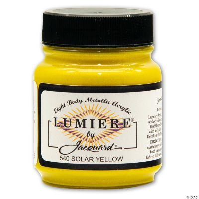 Jacquard Lumiere Metallic Acrylic Paint 2.25oz-Solar Yellow | Oriental ...