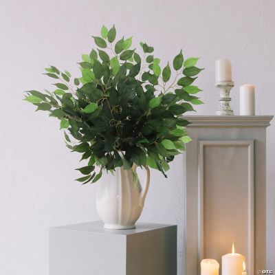 12-Pack: Artificial Green Ficus Branches with 42 Silk Leaves | Oriental ...