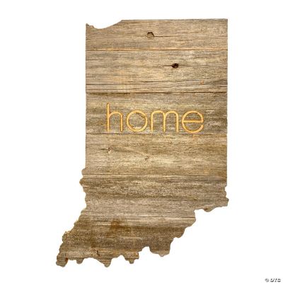 Large Rustic Farmhouse Indiana Home State Reclaimed Wood Wall Sign ...