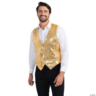 Gold Sequin Vest - Adults L | Oriental Trading