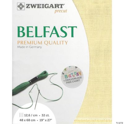Precut Zweigart Belfast 32 count Lemon Yellow/Autumn Gold 3609/2127 ...