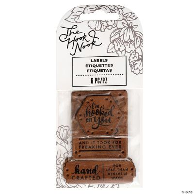 The Hook Nook Sew-On Project Labels-Faux Leather 6/Pkg | Oriental Trading