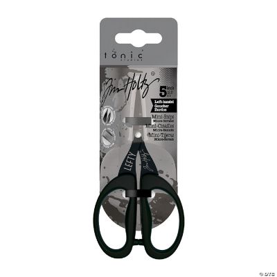 Tim Holtz Non-Stick Titanium Micro Serrated Mini Snips 5"-Left-Handed ...
