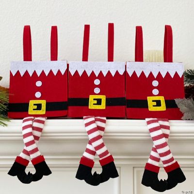 Wrapables Christmas Elf Pants Treat Bags with Handles, Holiday ...
