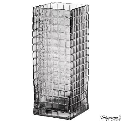 10-Inch Square Frosted Gray Glass Vase | Oriental Trading