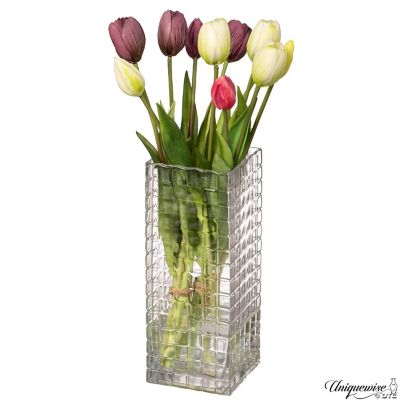 10-Inch Square Frosted Clear Glass Vase | Oriental Trading