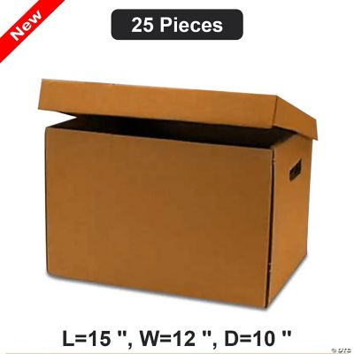 25 Pieces 15" x 12" x 10" Storage Boxes for Easy Organization, Packing ...