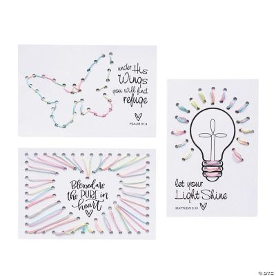 6" x 4" Religious Message Mini Satin String Art Craft Kit - Makes 12 ...