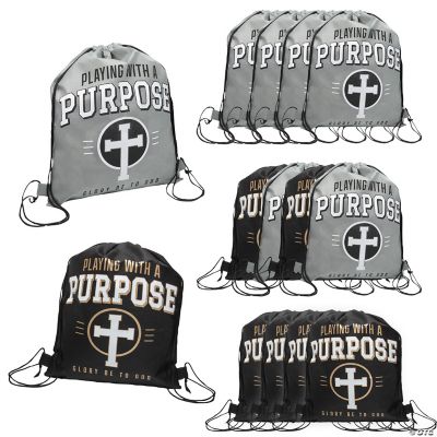 12" x 15" Medium Religious Playing with a Purpose Drawstring Backpacks - 12 Pc. | Oriental Trading
