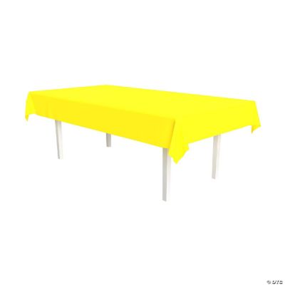 Beistle - 54" x 108" Yellow Plastic Rectangular Tablecover - 12 Pack | Oriental Trading