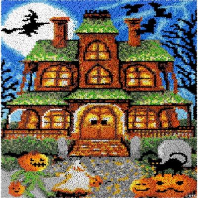 LovelyLust.com Halloween Haunted House Rug Making Latch Hooking Kit ...