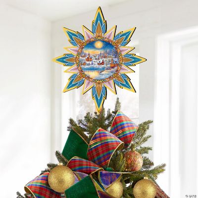 Christmas Village Star Tree Topper Wooden Decor by G. Debrekht ...