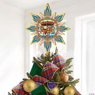 Christmas Carousel Star Tree Topper Wooden Decor by G. Debrekht ...