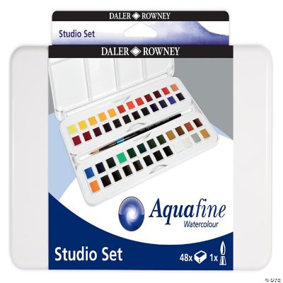 Daler-Rowney Aquafine Watercolor Paint Half Pan Studio Set-48/Pkg ...