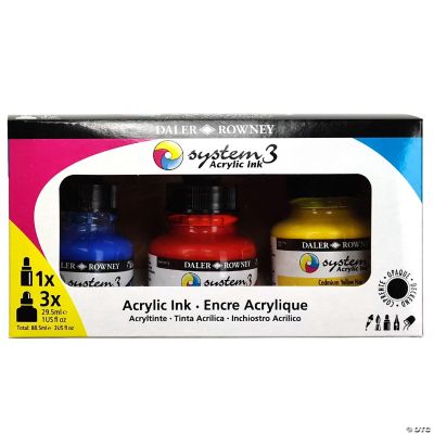 Daler-Rowney System3 Acrylic Ink Starter Set 3/Pkg-Assorted Colors ...