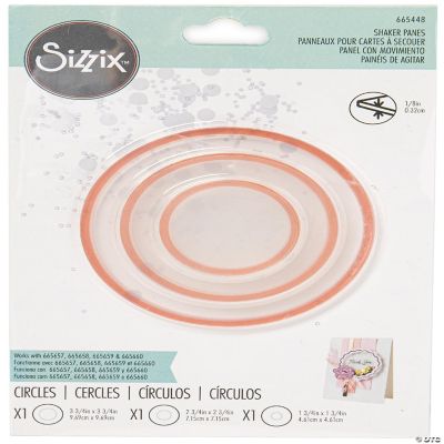 Sizzix Making Essentials Shaker Panes-Circles 1.5"/2.5"/3.5", 3/Pkg | Oriental Trading