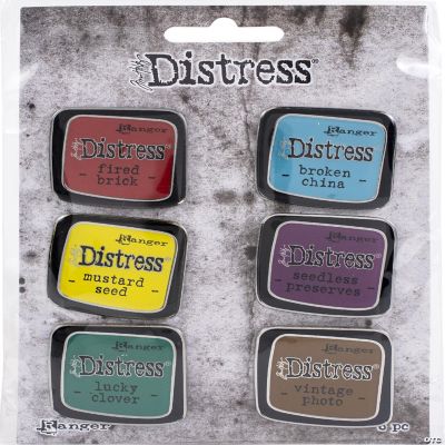 Tim Holtz Distress Enamel Collector Pin Set 6/Pkg-Set 2 | Oriental Trading