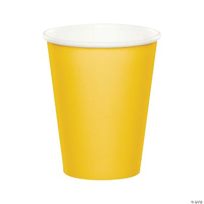 9 oz. School Bus Yellow Disposable Paper Party Cups - 24 Ct.