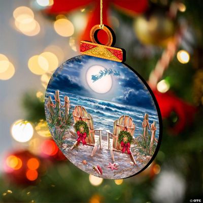 Moonlight Christmas Holiday Wooden Christmas Ornament By D. Gelsinger ...