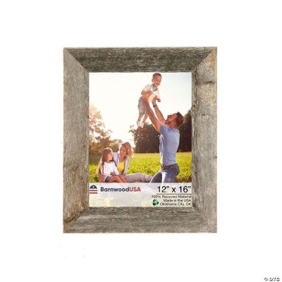 Rustic Farmhouse 12 in. x 16 in. Weathered Gray Reclaimed Wood Picture ...