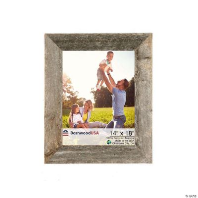 Rustic Farmhouse 14 in. x 18 in. Weathered Gray Reclaimed Wood Picture ...