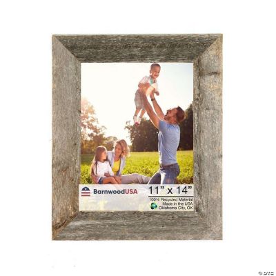 Rustic Farmhouse 11 in. x 14 in. Weathered Gray Reclaimed Wood Picture ...