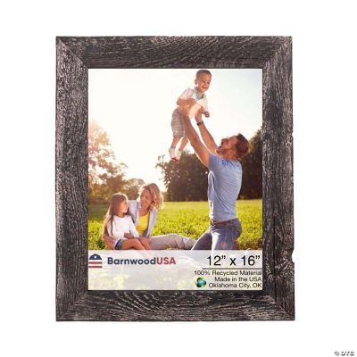 Rustic Farmhouse 12 in. x 16 in. Smoky Black Reclaimed Wood Picture ...