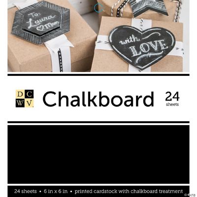 DCWV®️ CHALKBOARD PAD BLACK 6"X6" 24/PKG PS-016-00015 | Oriental Trading